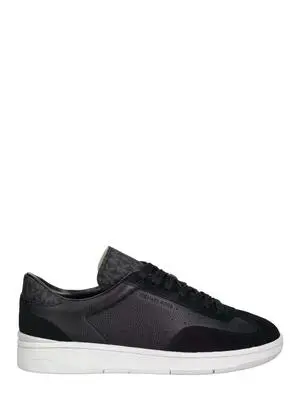 Michael Kors Wilton Leather-suede Sneakers - Black