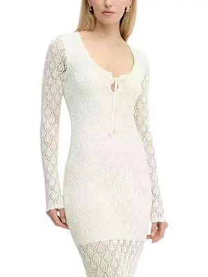 Guess Crochet Knit Maxi Dress - White
