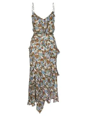 Veronica Beard Floral-print Midi Dress - Blue