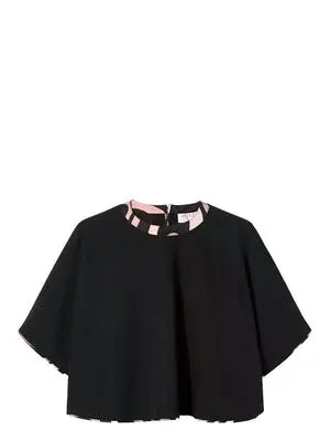 Emilio Pucci Printed-trim Top - Black