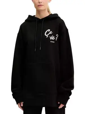 Hugo Graphic-print Hoodie - Black