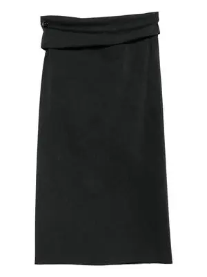 Alberta Ferretti Button-detailed Midi Skirt - Grey