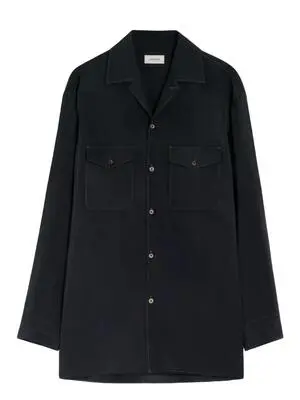 LEMAIRE Notched-collar Fla-pocket Shirt - Black