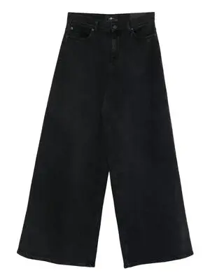 7 For All Mankind Marie Wide Leg Jeans - Black