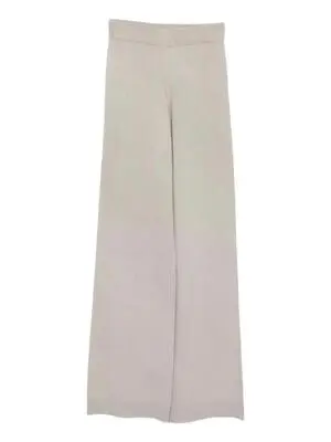 ALLUDE Elasticated Wool-blend Trousers - Neutrals