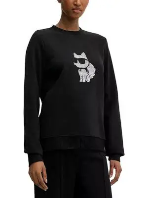 Karl Lagerfeld Ikon Choupette Sweatshirt - Black