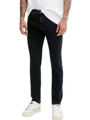 Hugo Five-pocket Jeans With Leather Patch - Black