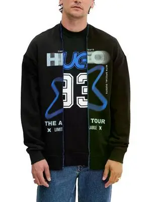 Hugo Graphic-print Crewneck Sweatshirt - Black