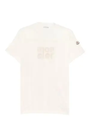 Moncler Logo-embroidered T-shirt - Neutrals