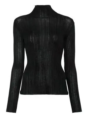 AGNONA Ribbed Turtleneck Top