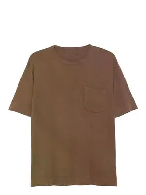 ORIGINAL VINTAGE Pocket Cotton T-shirt Brown