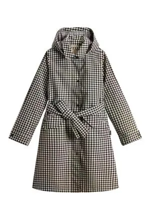 Woolrich Gingham Belted Trench Coat - Black
