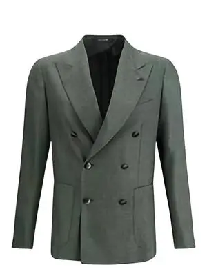 Tagliatore Double-breasted Patch-pocket Blazer - Green