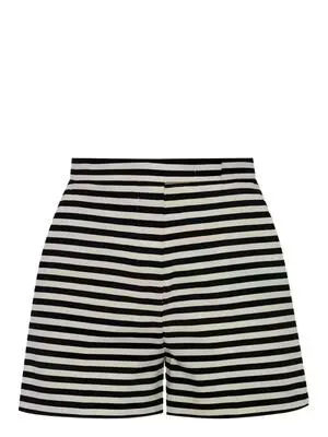 Max Mara Striped High-waisted Shorts - Black