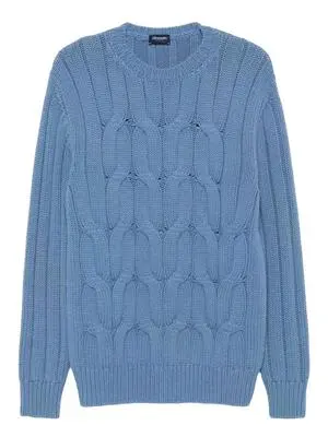 DRUMOHR Cable-knit Crew-neck Sweater - Blue