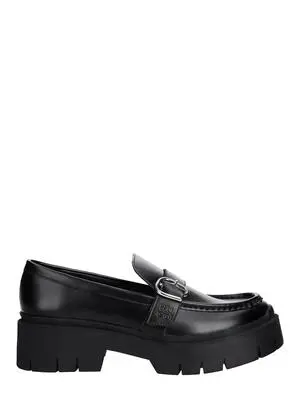 Hugo Buckle-detail Platform Loafers - Black