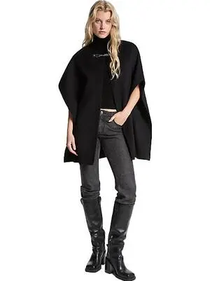 Michael Kors Double-face Wool Blend Cape - Black
