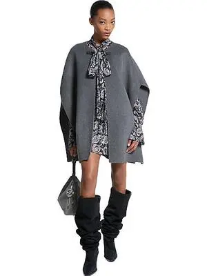 Michael Kors Double-face Wool Blend Cape - Grey