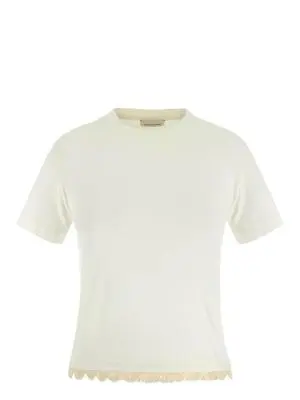 Magda Butrym Crochet-hem Crew-neck T-shirt - White