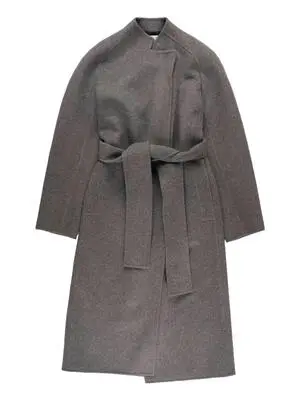 Khaite-Belted Single-Breasted Wool Coat
