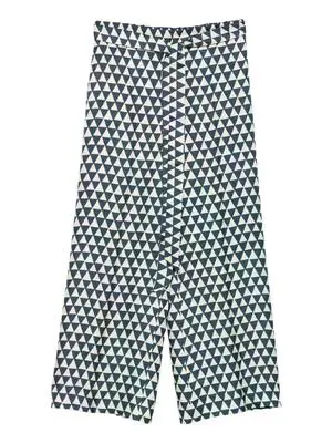 Max Mara Triangle-pattern Silk Trousers - Neutrals