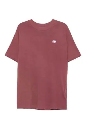 NEW BALANCE Embroidered-logo Cotton T-shirt - Red