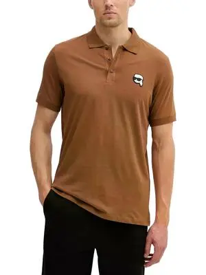 Karl Lagerfeld Ikon-patch Polo Shirt - Brown