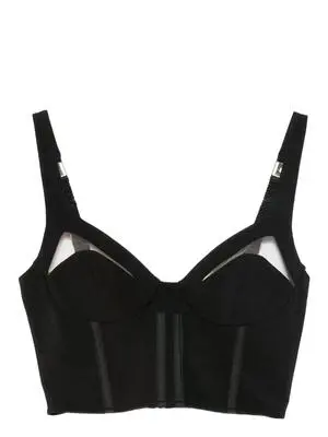 Elisabetta Franchi Cut-out Sleeveless Top - Black