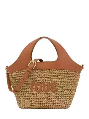 TOUS Leather-trimmed Raffia Tote Bag - Brown