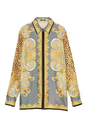 Versace Foulard-print Silk Shirt - Yellow