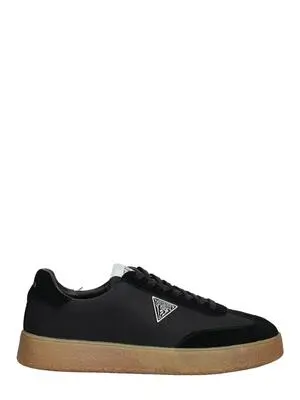 Guess Logo-plaque Suede Sneakers - Black