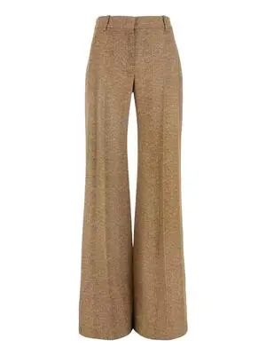 Ermanno Scervino Herringbone Pleated Trousers - Brown