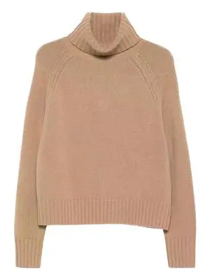 ALLUDE Turtleneck Raglan-Sleeve Sweater