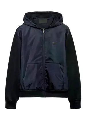 Prada Zip-up Jacket With Drawstring Hood - Blue