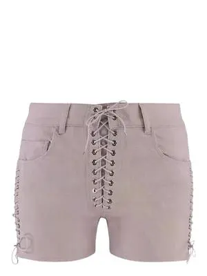 LUDOVIC DE SAINT SERNIN Lace-up Cotton Shorts - Pink