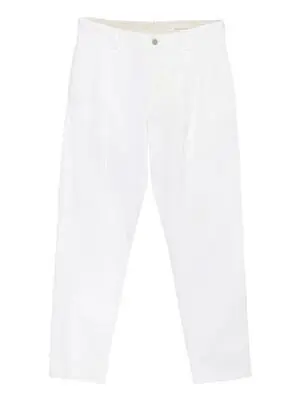 ORIGINAL VINTAGE Pleated-front Cotton-blend Trousers - White