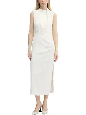 Hugo Side-split Midi Dress - White