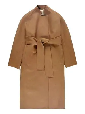 Khaite Belted Single-breasted Wrap Coat - Brown