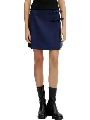 Hugo Bow-detailed Mini Wrap Skirt - Blue