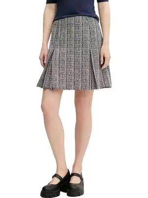 Hugo Boss Pleated Tweed Mini Skirt - Black