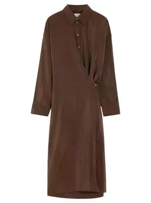 LEMAIRE Twisted Midi Dress - Brown