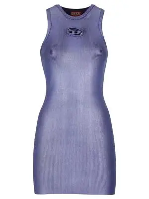 DIESEL Cut-out Ribbed Mini Dress - Purple