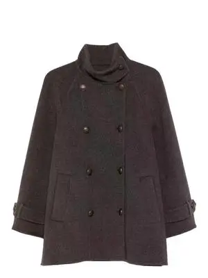 Brunello Cucinelli Double-breasted Buttoned Coat - Brown