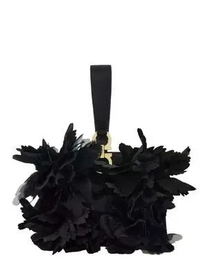 FERRAGAMO Floral Clutch Bag - Black