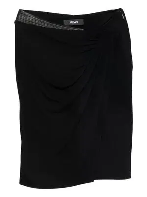 Versace Embellished Draped Skirt - Black