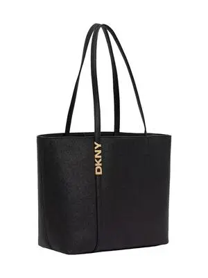 Dkny Logo-plaque Tote - Black