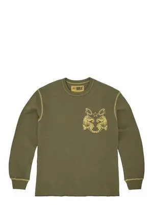 CORTEIZ Tiger Contrast Waffle Longsleeve - Khaki