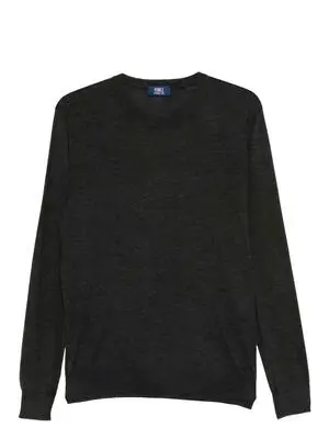 Fedeli Round Neck Long Sleeve T-shirt - Grey