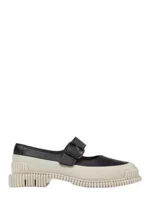 Camper Pix Buckled Leather Ballet Flats - Black