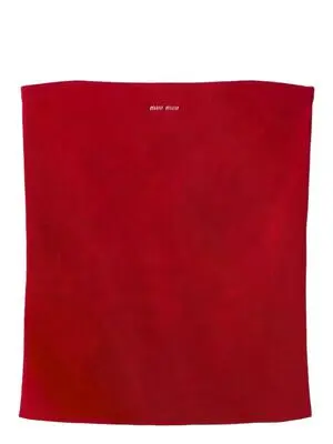 Miu Miu Logo Intarsia Top - Red